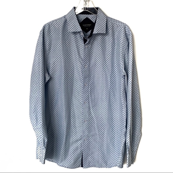 Alex Vando | Shirts | Alex Vando Mens Button Down Blue Dress Shirt Size ...